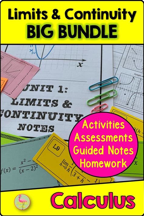 Limits And Continuity Big Bundle Calculus Unit 1 Calculus High