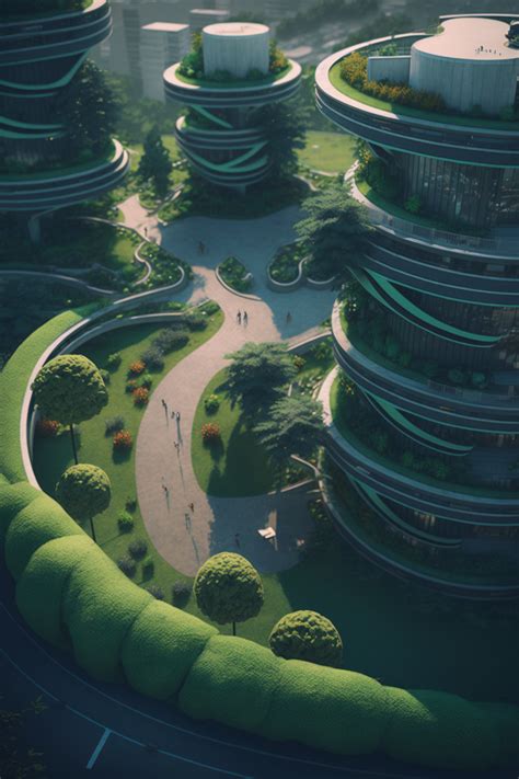 Biophilic Futuristic Ecological Urban Architecture Design Sustainibility Natural Ai Midjourney