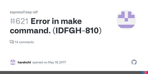 Error In Make Command Idfgh 810 · Issue 621 · Espressifesp Idf · Github