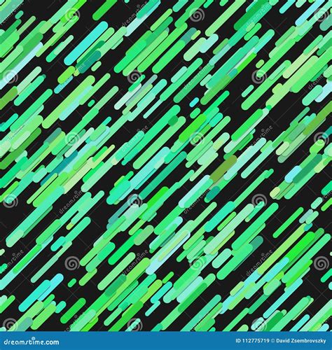 Random Diagonal Stripe Pattern Background Vector Design From Green Lines On Black Background