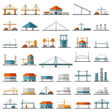 Premium Vector Infrastructure Vector Set White Background Isolated A