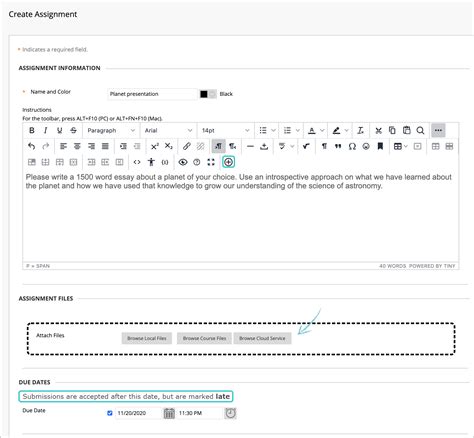assignments in blackboard learn techweb boston university