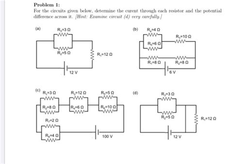 solved problem 1 for the circuits given below determine