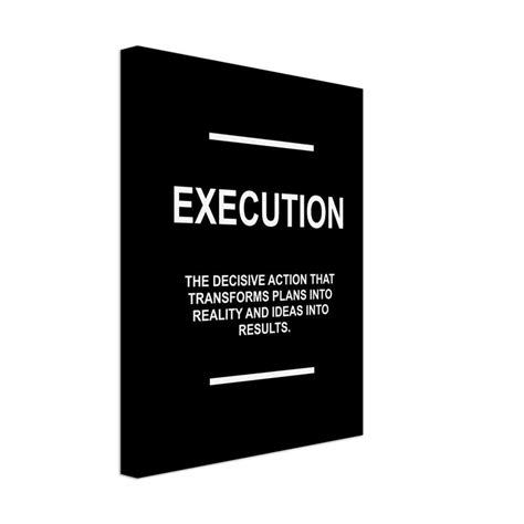 Execution Definition Motivational Wall Art Canvas Modern Office Decor