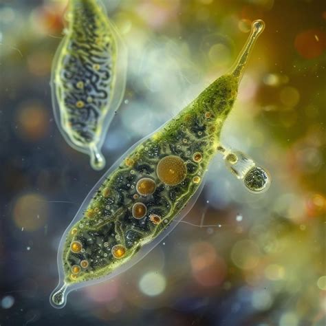 Premium Photo Euglena Using Its Flagellum To Move Towards Sunlight In A Pond