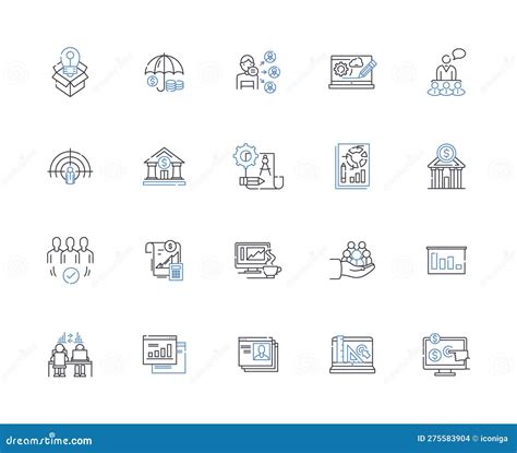 Risk Management Line Icons Collection Mitigation Assessment