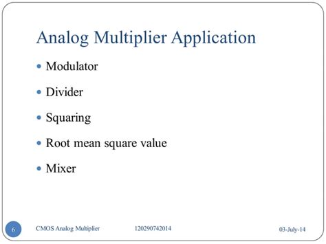 Cmos Analog Multiplier In Deep Sub Micron Technology Pdf Digital Audio Computer Software