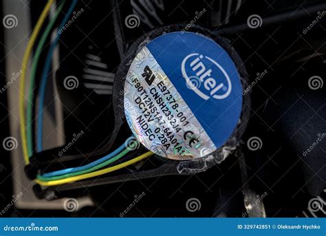 Teplyk Ukraine August 07 2024 Intel Sticker On Air Cooler Editorial