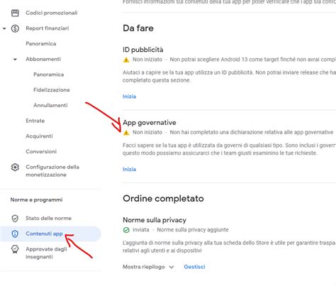 new play store warning you have not completed a government apps