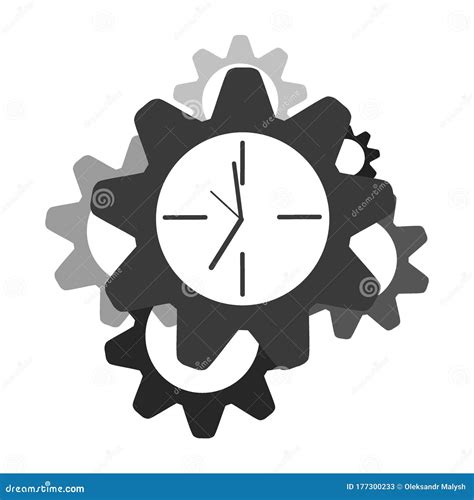 Clock Gear Icon Business Vector Design Set Stock Vector Illustration Of Flat Gear 177300233
