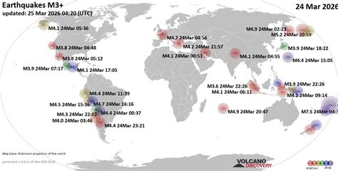 World Earthquake Report For Tuesday 24 March 2026 Volcanoadventures