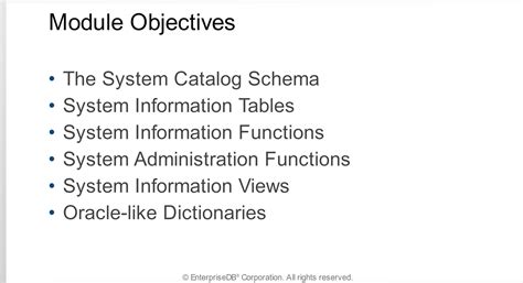 Module 13 Data Dictionary Postgres Administration Essentials From Edb