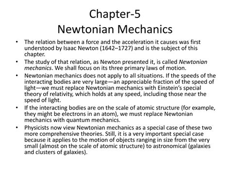 PPT Fundamentals Of Newtonian Mechanics Explained PowerPoint Presentation ID
