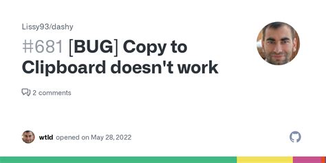 Bug Copy To Clipboard Doesnt Work · Issue 681 · Lissy93dashy · Github