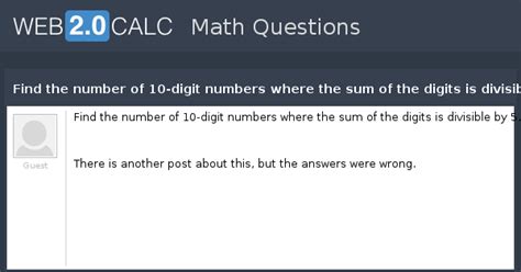 view question find the number of 10 digit numbers where the sum of