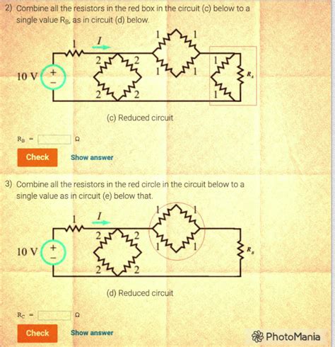 Solved 1 2 10 V 1 A Original Circuit 1 Combine The