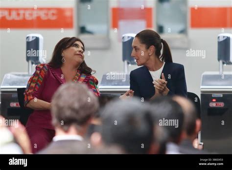 Mexicos President Claudia Sheinbaum Pardo And Clara Brugada Molina