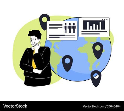 Calculation Of Demographics Man Near Statistics Vector Image