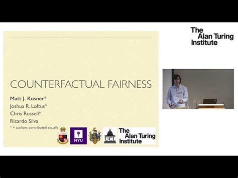 Free Video Counterfactual Fairness From Alan Turing Institute Class Central