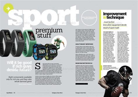 Template Desain Majalah Olahraga Sepak Bola Premium Download Sport Magazine Indesign Magazine