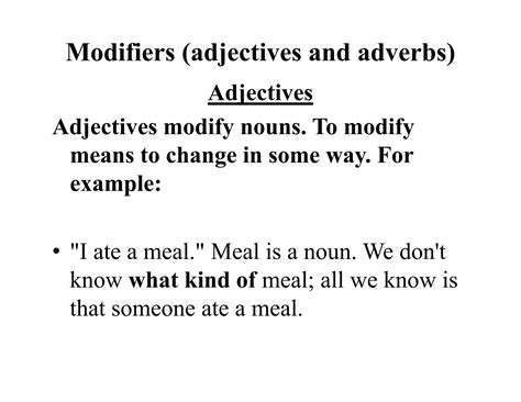Solution Lecture 4 Modifiers Adjectives And Adverbs Studypool