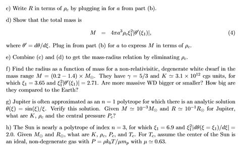 Solved Hydrostatic Balance For A Polytropic Equation Of