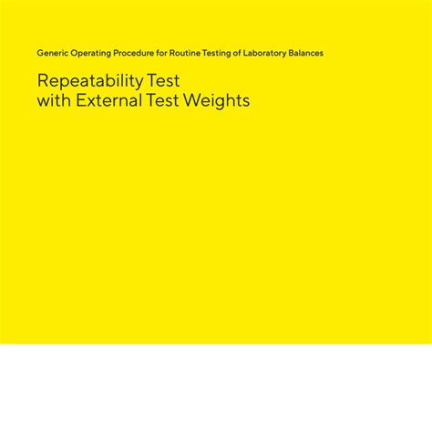 Repeatability Test With External Test Weights