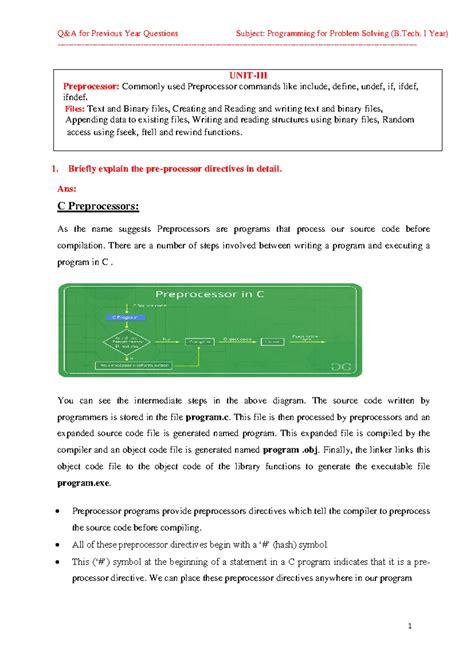 Pps Btech I Year Unit V Algorithms And C Programs For Problem