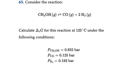 Solved Consider The Reaction Ch3oh G ⇌co G 2h2 G Calculate