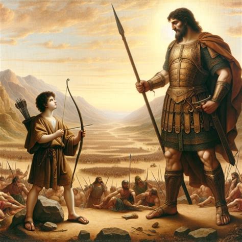 David And Goliath Bible Art