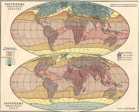 Isotherms World Map