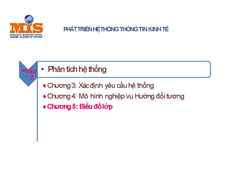 Ch5 Bieu Do Lop PhÁttriỂn HỆthỐng ThÔng Tin Kinh TẾ Phần 2 • Phân Tích Hệ Thống ̈ Chương 3