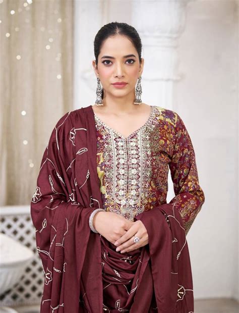 Vardan Ethnic Embroidered Rayon Salwar Suit Collection Vardan Ethnic