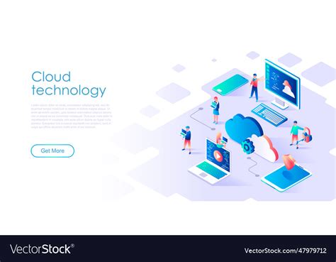 Modern Flat Design Isometric Concept Of Cloud Vector Image