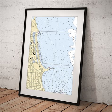 Diversey Harbor Lake Michigan Nautical Chart Poster By Bret Johnstad