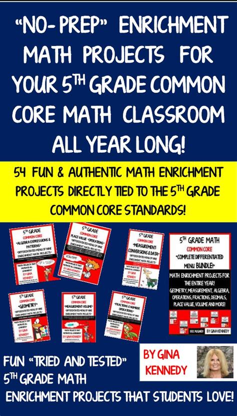5th Grade Math Projects Bundle Enrichment All Year Ccss Pdf Or Digital 5th Grade Math