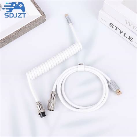 Pu 키보드 케이블 C타입 코일 케이블 기계식 키보드 와이어 Usb 키보드 케이블 비행사 컴퓨터 항공 커넥터 1 개