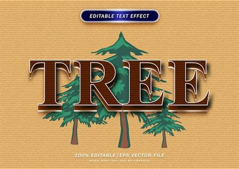 Premium Vector Tree Forest Text Effect Editable Font Style