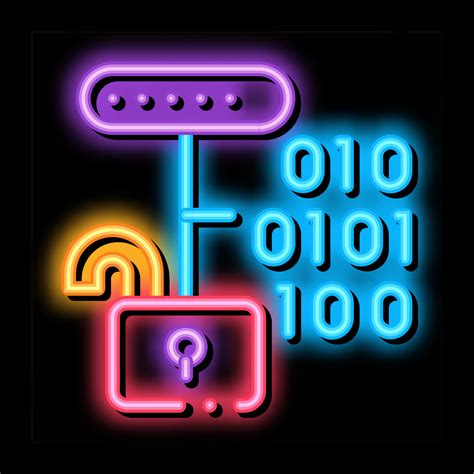 Hacking Binary Code Neon Glow Icon Illustration Vector Art At Vecteezy