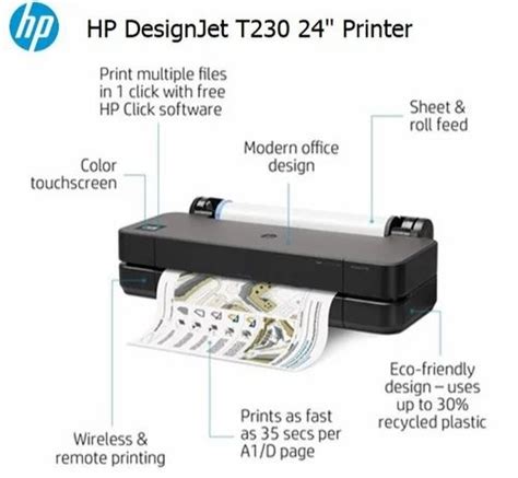 T230 HP DesignJet Plotter, Max. Print Width: 0.02 mm, Media Thickness ...