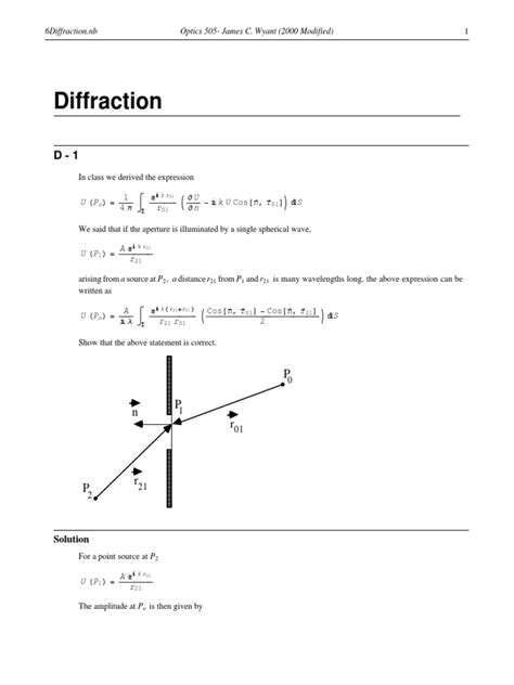 Optics Some Problems And Solutions Pdf Diffraction Wavelength