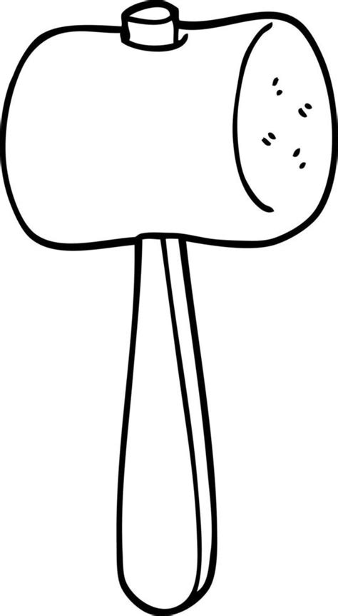 Line Drawing Cartoon Mallet 12694368 Vector Art At Vecteezy