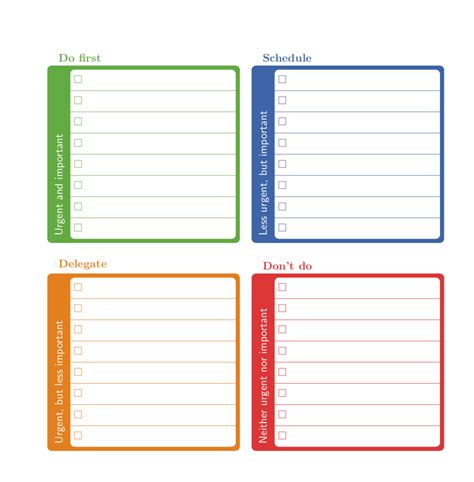 Blank Priority Matrix Template