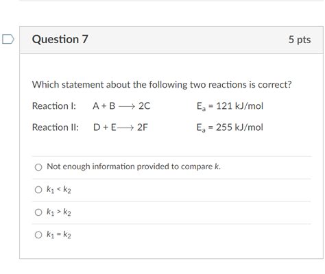Solved Question 7 5 Pts Which Statement About The Following