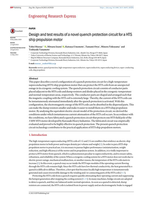 Design And Test Results Of A Novel Quench Protection Circuit For A Hts Ship Propulsion Motor
