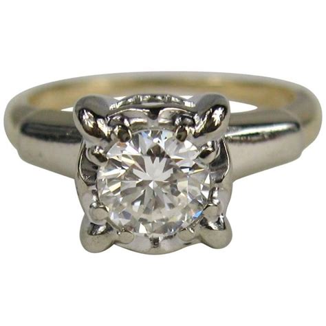 Antique 14 Karat Gold Diamond Engagement Ring For Sale At 1stdibs 14