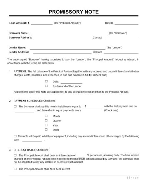 Promissory Note Editable Fill In With Word Or Pdf Promissory Loan