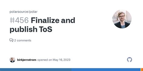 Finalize And Publish Tos · Issue 456 · Polarsourcepolar · Github