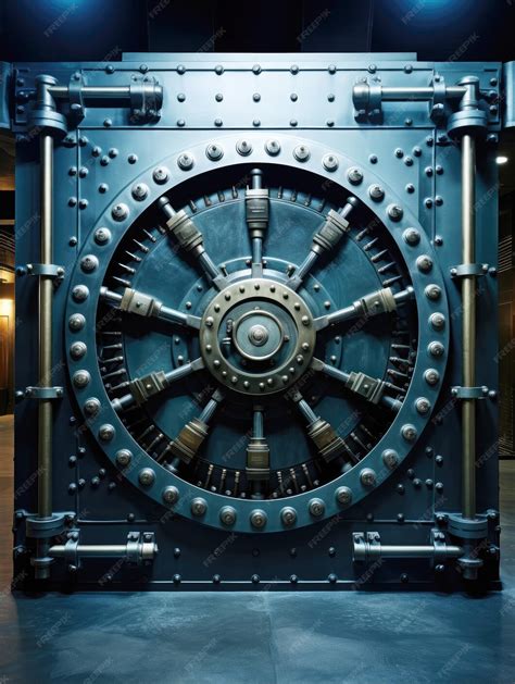 Premium Photo Generated Illustration Vintage Bank Vault Door With
