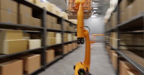 Warehouse Automatic Robots Loading And Unloading Of Boxes And Goods Artificial Intelligence